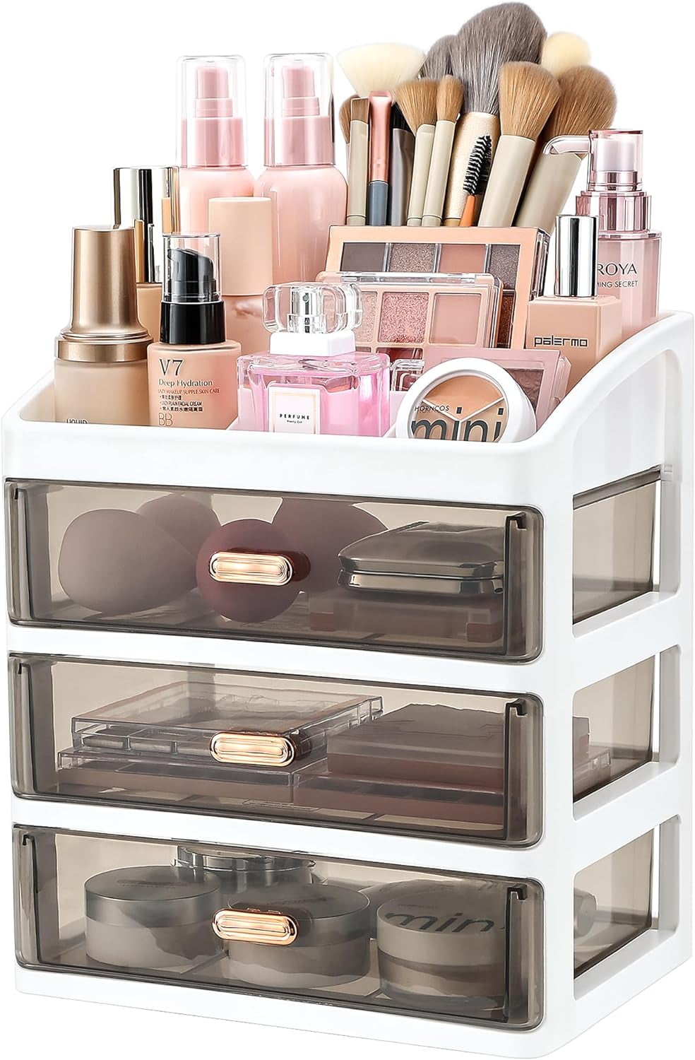 Niulife Makeup Organizer for Vanity,Large Capacity Countertop Organizer ...
