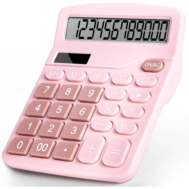 Niulife Office Desk Calculator with Solar Power, 12 Digits Large LED Display, Calculators ...