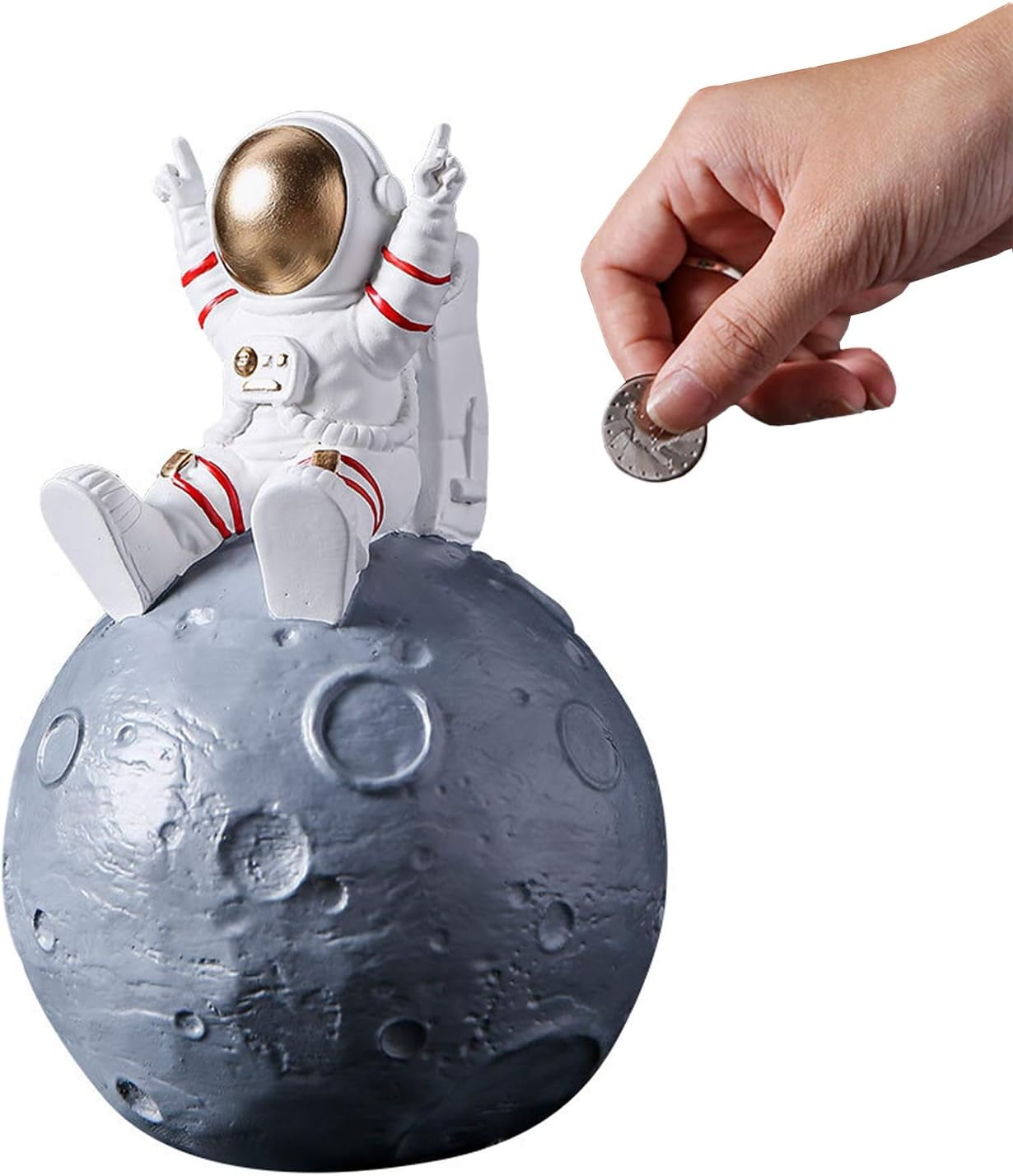 Niulife Piggy Bank for Kids, Astronaut Toys with Planet Coin Bank Resin ...