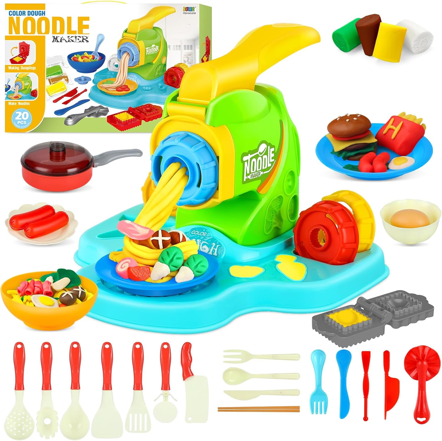 Niulife Play Color Dough Toys, 35PCS Creations Kitchen Playset ...