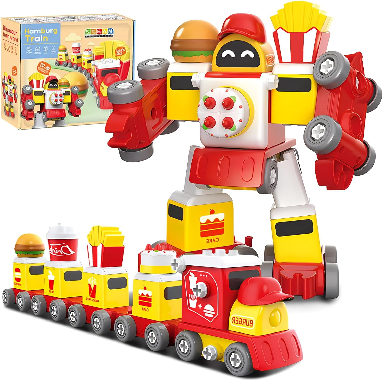 Niulife Transformer Robot Toys for Kids, Take Apart Building Blocks ...