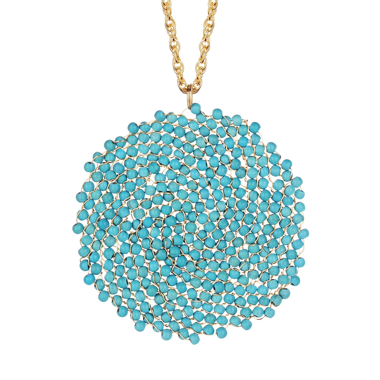 Niumike Long Necklace for Women Handmade Long Statement Beaded Crystal ...