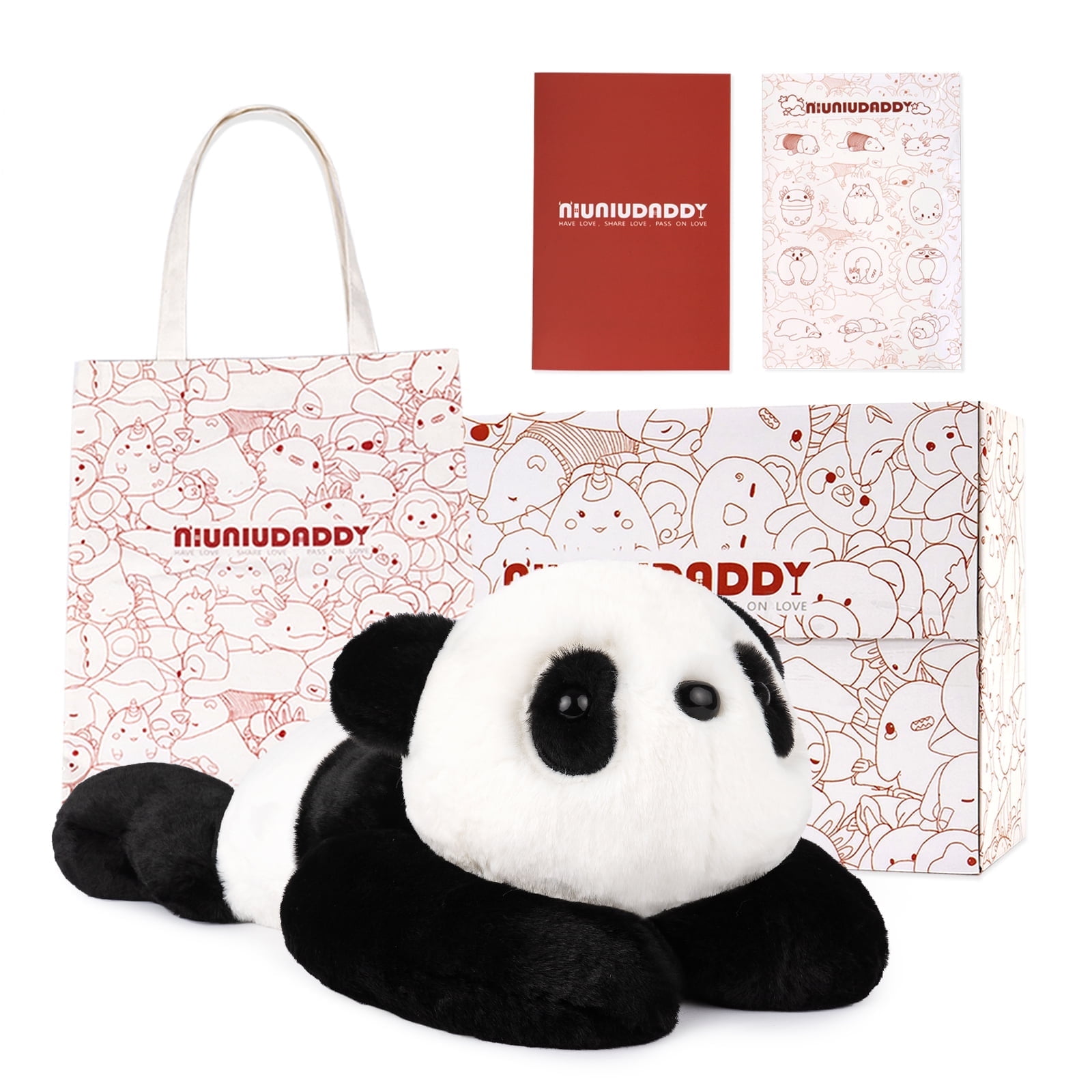 Niuniu Daddy Weighted Panda stuffed animal，20" Giant Anxiety Plush Toy ...