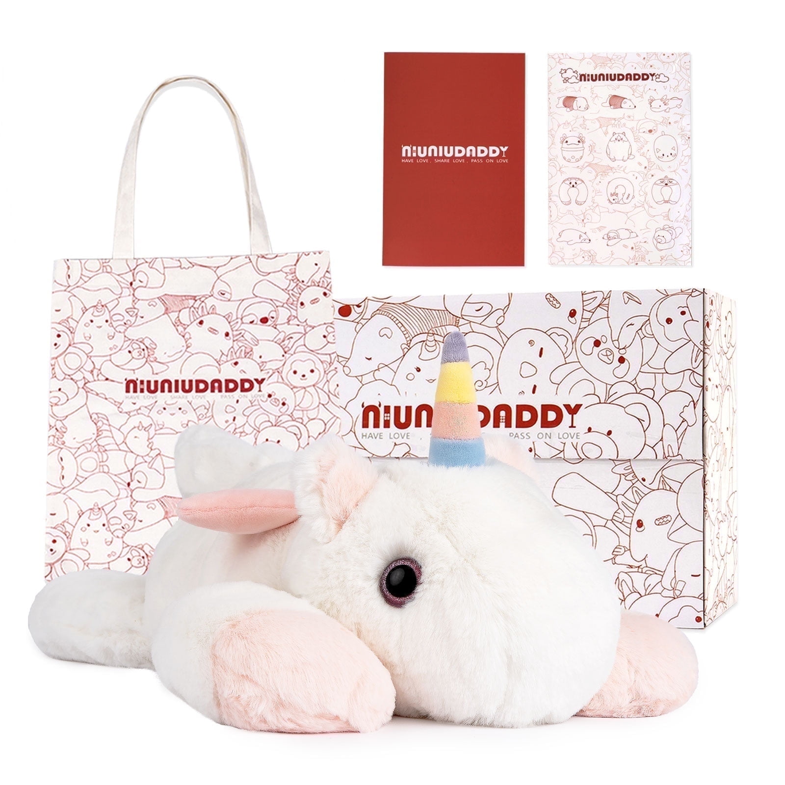 Niuniu Daddy 20" Weighted Unicorn stuffed animal,3.3lb Giant Anxiety ...