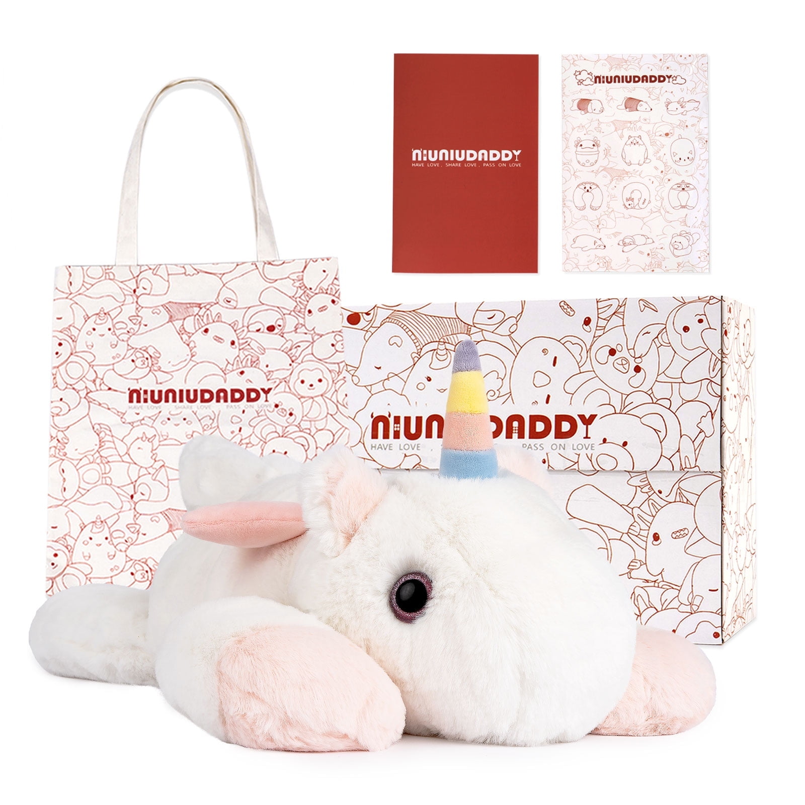 Niuniu Daddy Unicorn Plush Toy - 20-Inch Giant Weighted Pillowfort, 3.3-Pound Body Pillow with ...