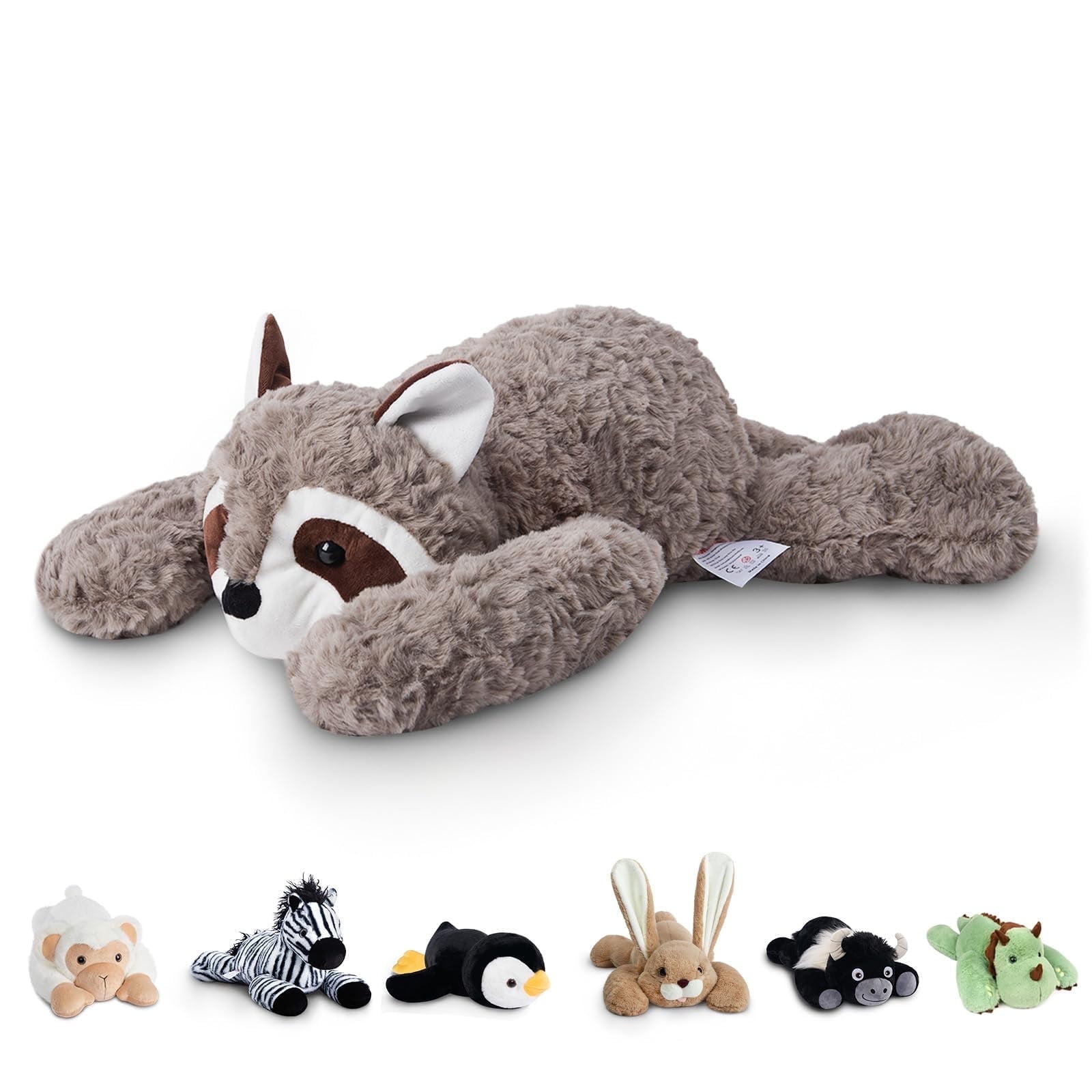 Niuniu Daddy Weighted Raccoon Stuffed Animals 20"Large Plush Toy,3.3lb ...