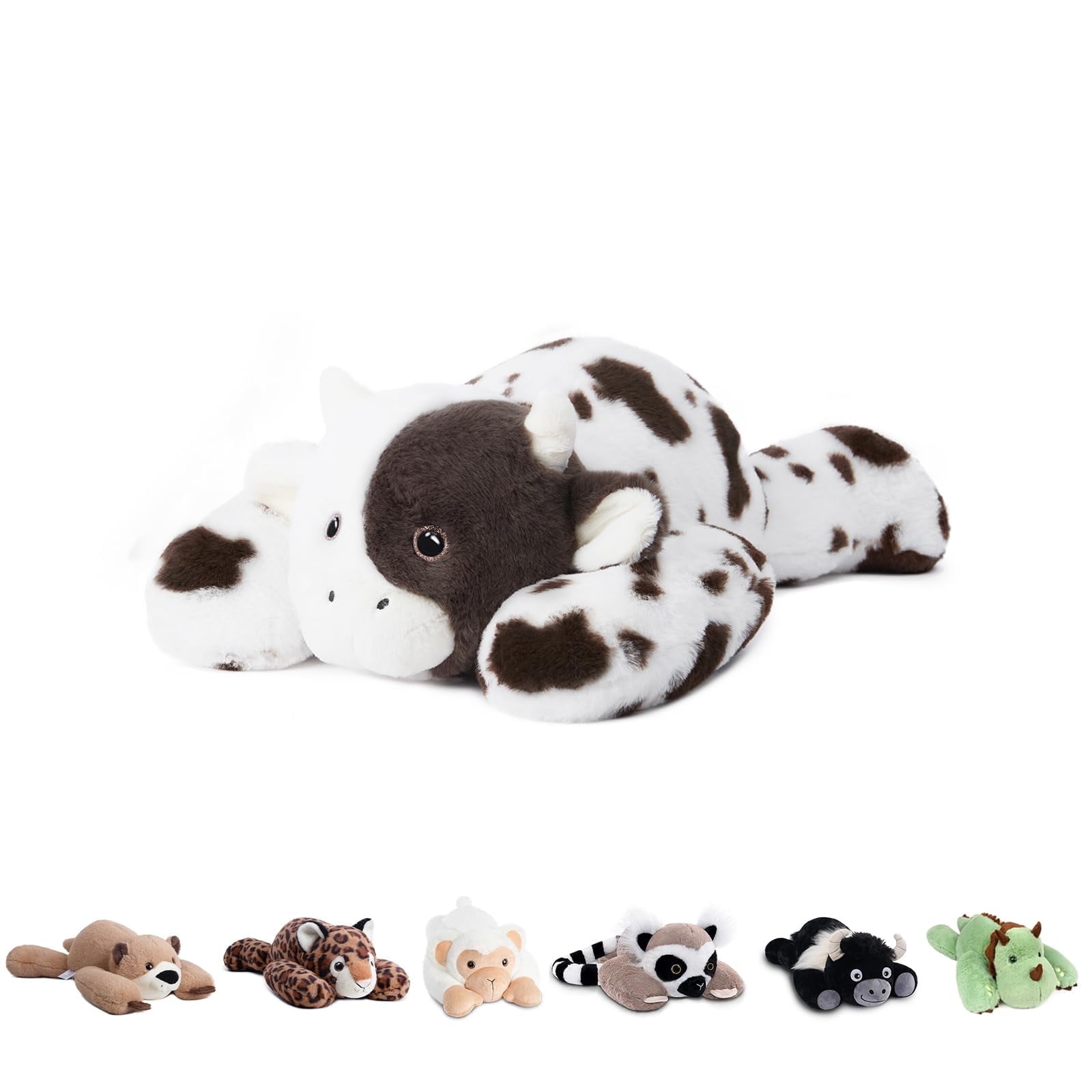 Niuniu Daddy Weighted Cow Stuffed Animals, 20"Large Weighted Cow Plush ...