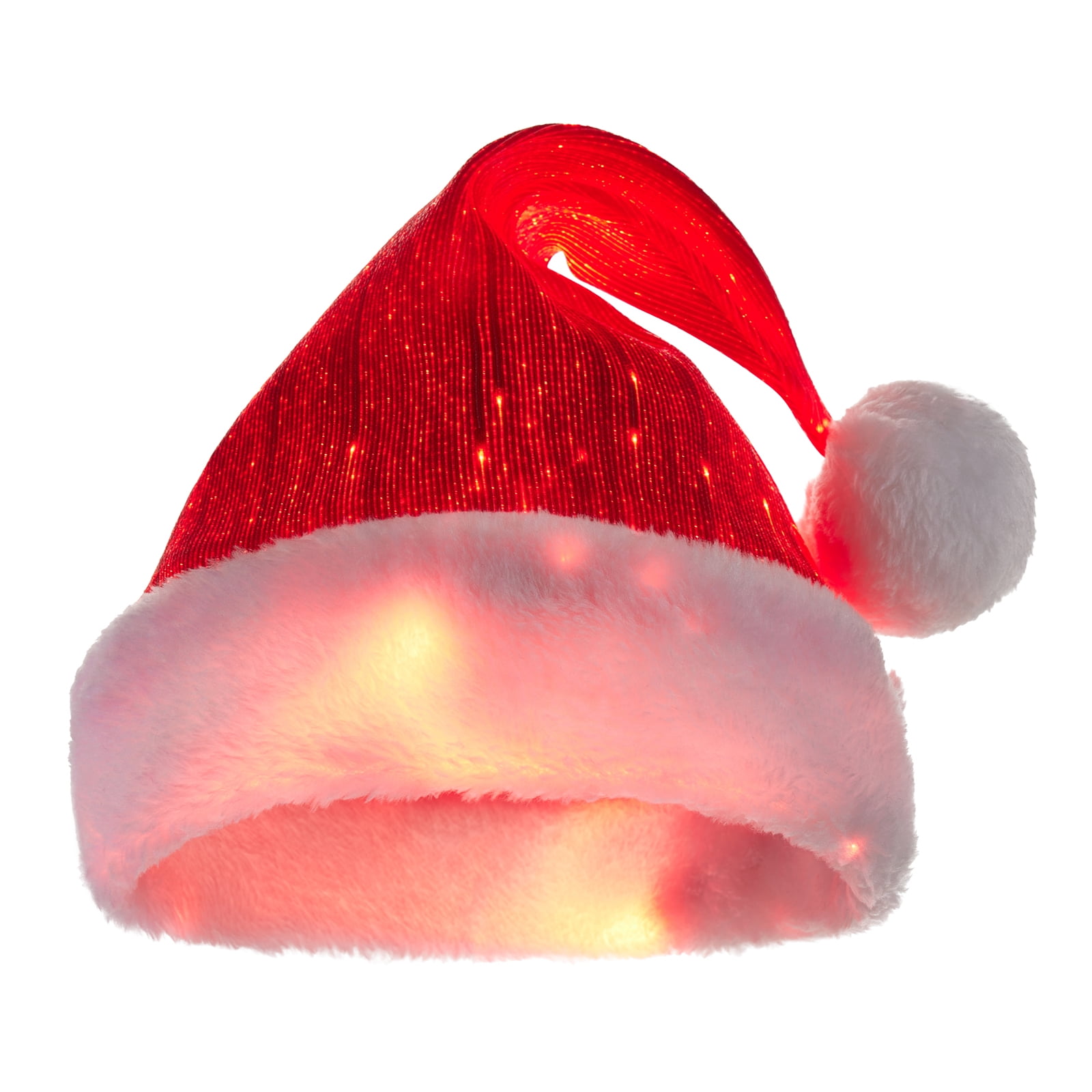 Niusricy Adult Christmas Santa Hat Classic LED Lighted Christmas Party ...
