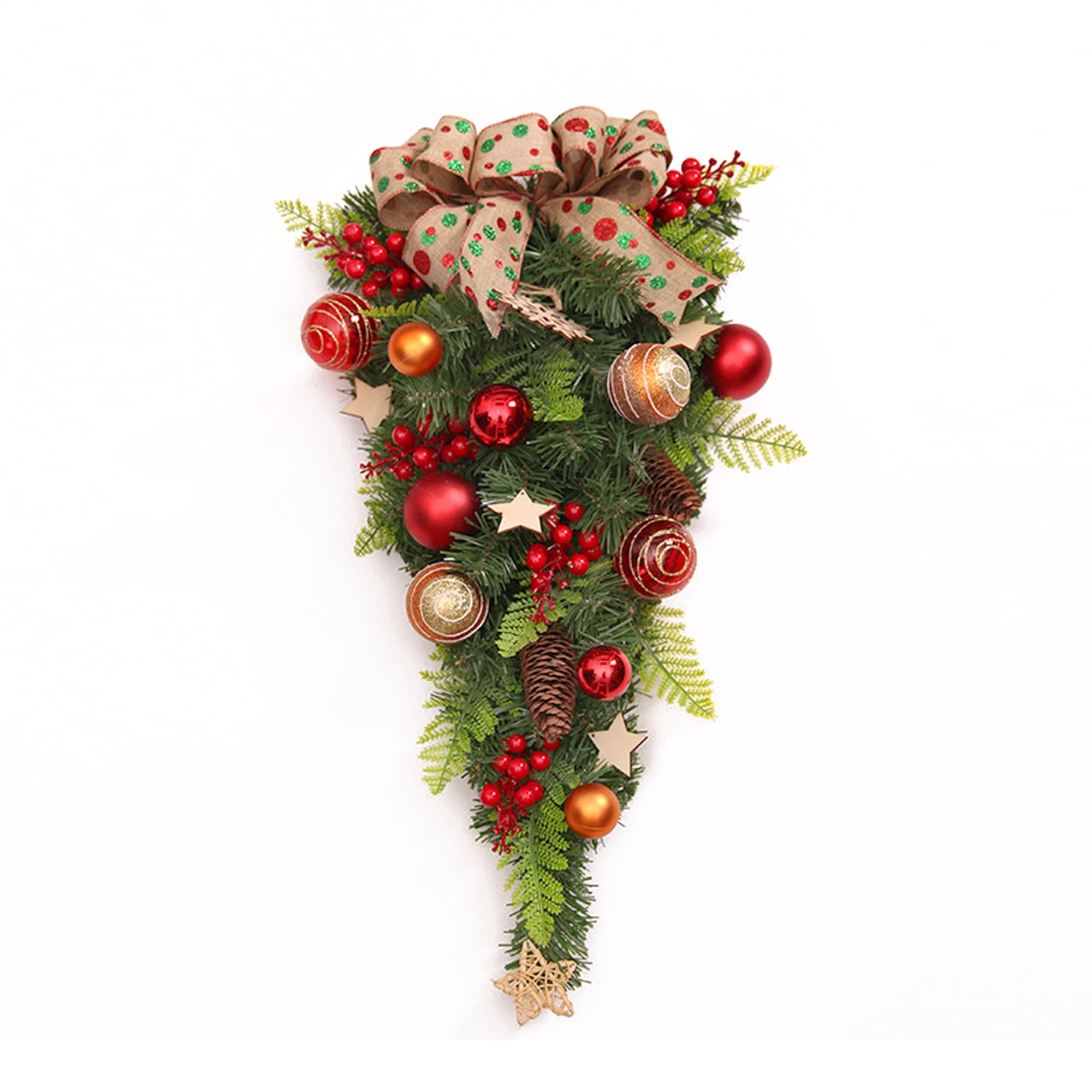 Niusricy Christmas Decorations Teardrop Swag Hanging Rattan Window ...