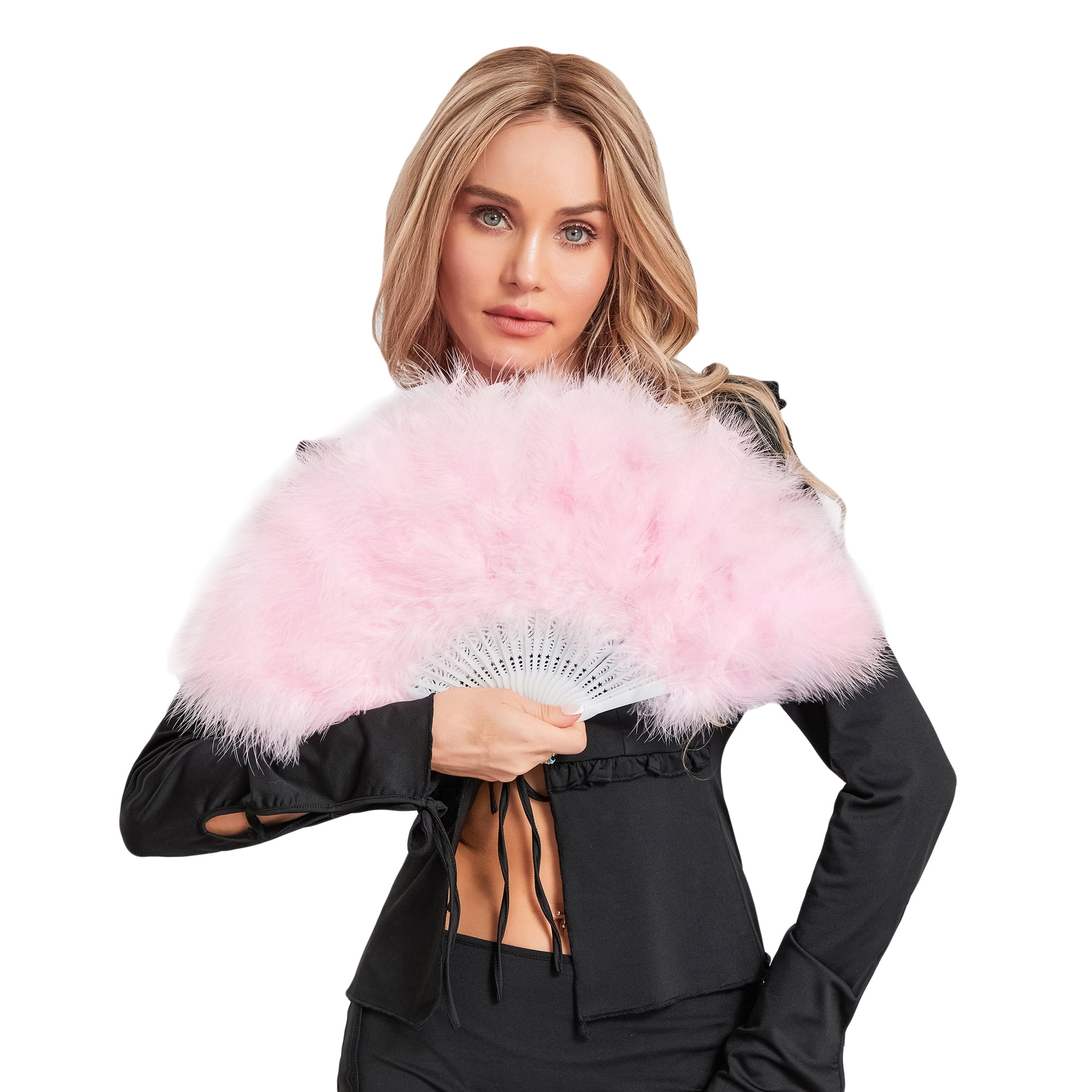 Niusricy Feather Fan 1920s Vintage Folding Fan Lightweight feather Fans ...