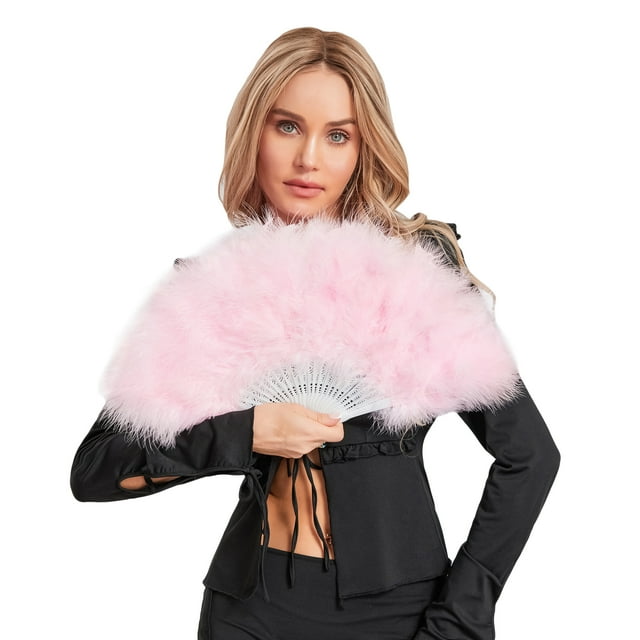 Niusricy Feather Fan 1920s Vintage Folding Fan Lightweight feather Fans ...