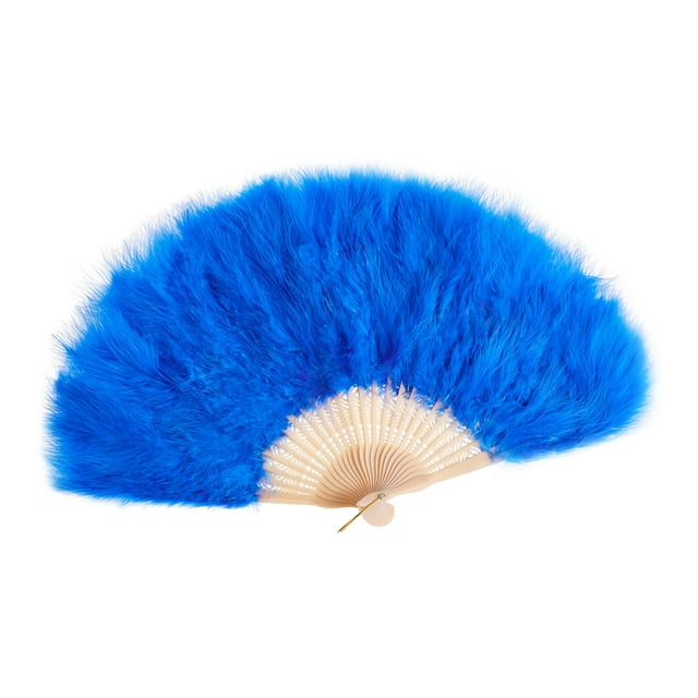 Niusricy Feather Fan 1920s Vintage Folding Fan Lightweight Feather Fans For Burlesque Dancing
