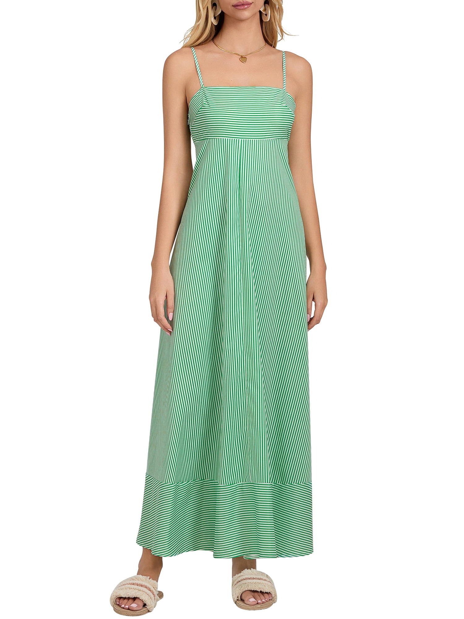 Niusricy Women Fashion Long Cami Dress Ladies Sleeveless Casual Dress ...