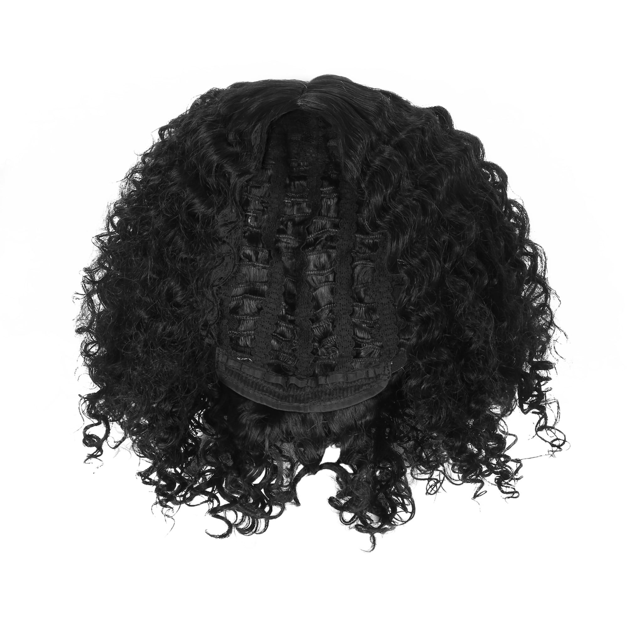 Niusricy Women Girls Synthetic Fiber Wig Short Curly Center-parting ...