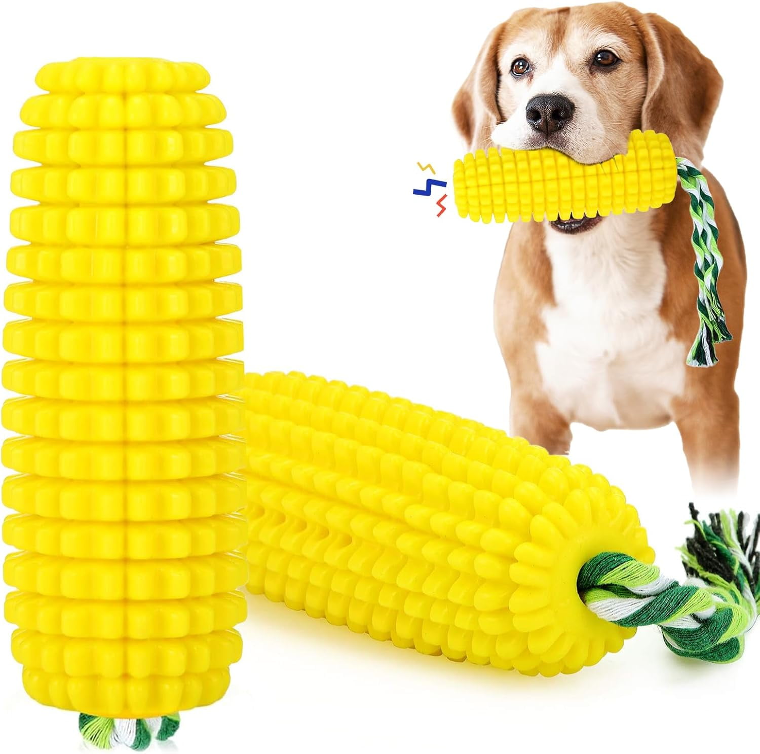 Niuxa Dog Chew Corn Toy,for Aggressive Chewers Small Medium Large Breed ...