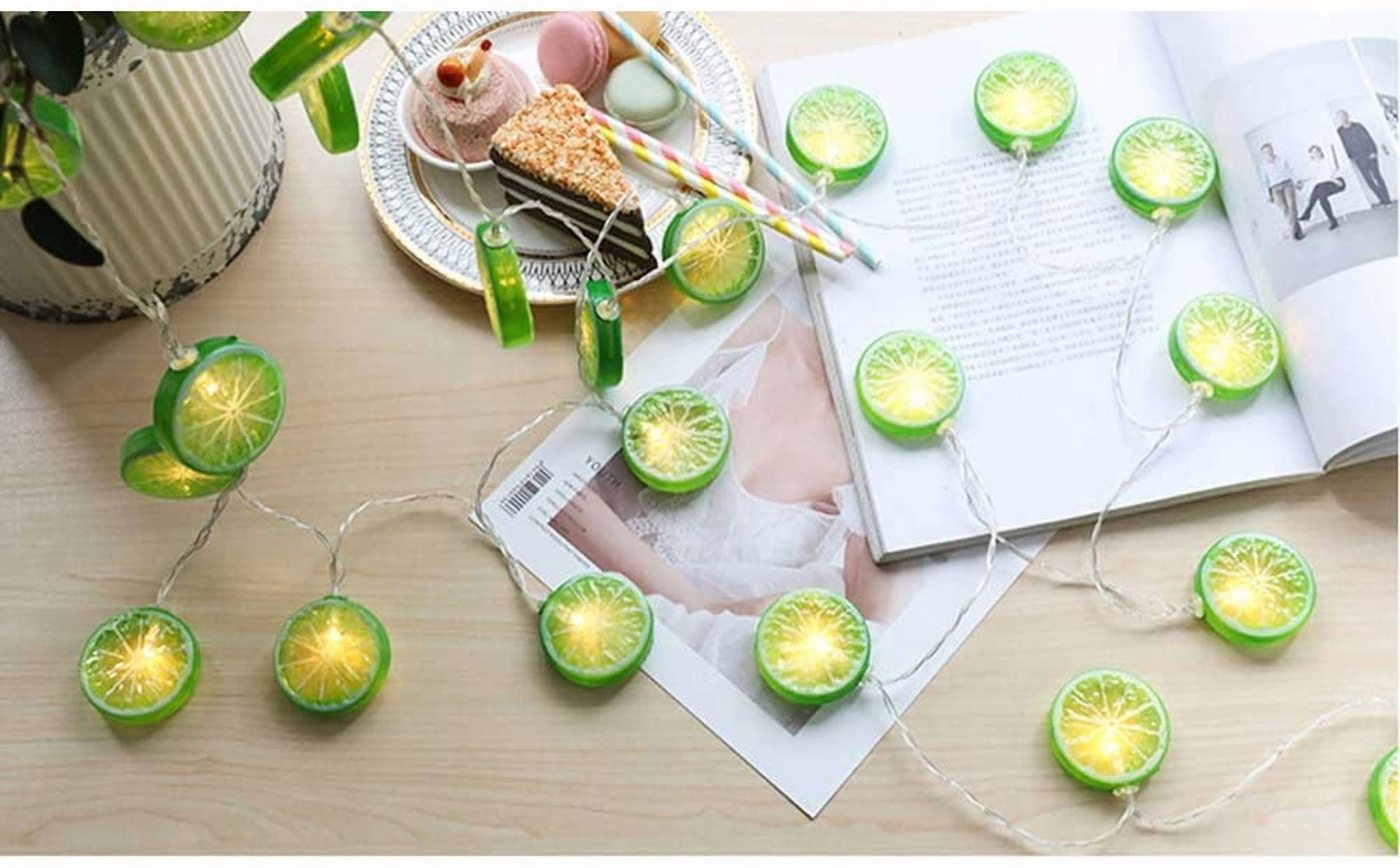 Niuxa Fruit Lemon String Lights Lime Slice String Light 20 LEDs Battery ...