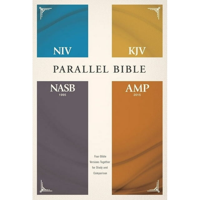 Niv, Kjv, Nasb, Amplified, Parallel Bible, Hardcover: Four Bible ...
