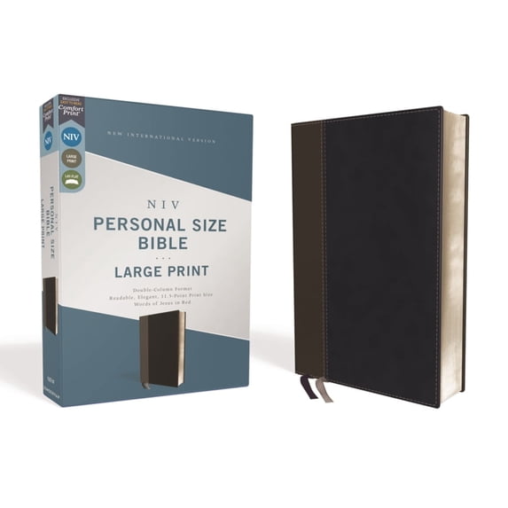 Zondervan, Niv Personal Size Bible, Large Print, Leathersoft, Black ...