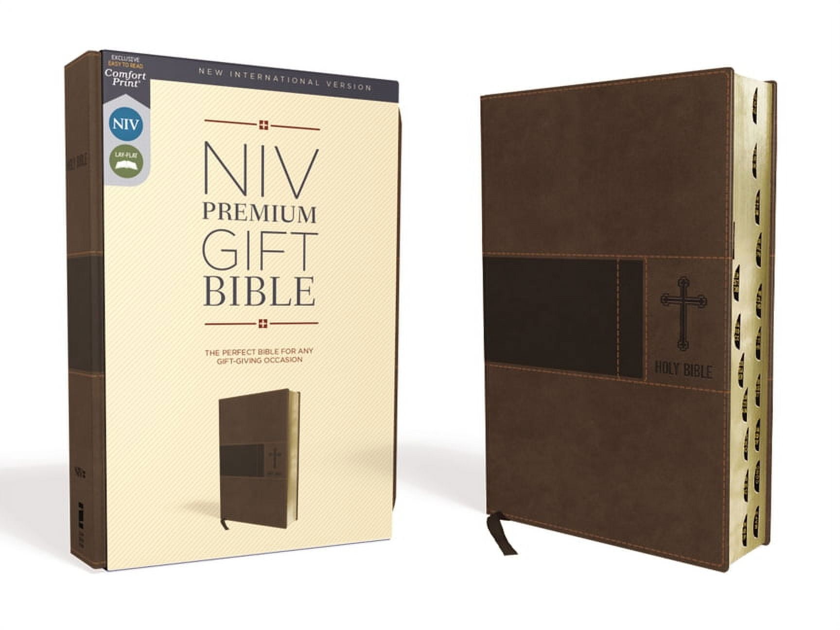 Niv, Premium Gift Bible, Leathersoft, Brown, Red Letter Edition ...