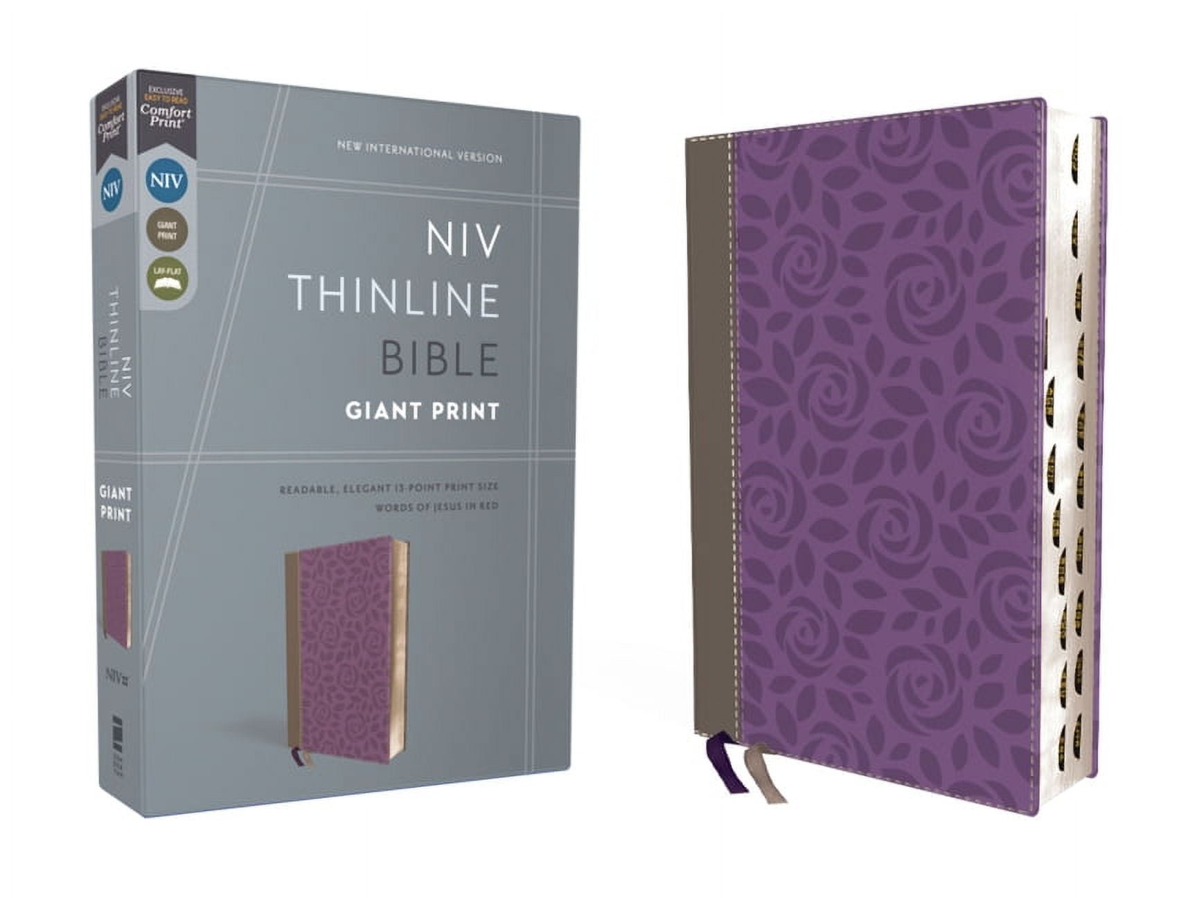 Niv, Thinline Bible, Giant Print, Leathersoft, Gray/Purple, Red Letter ...