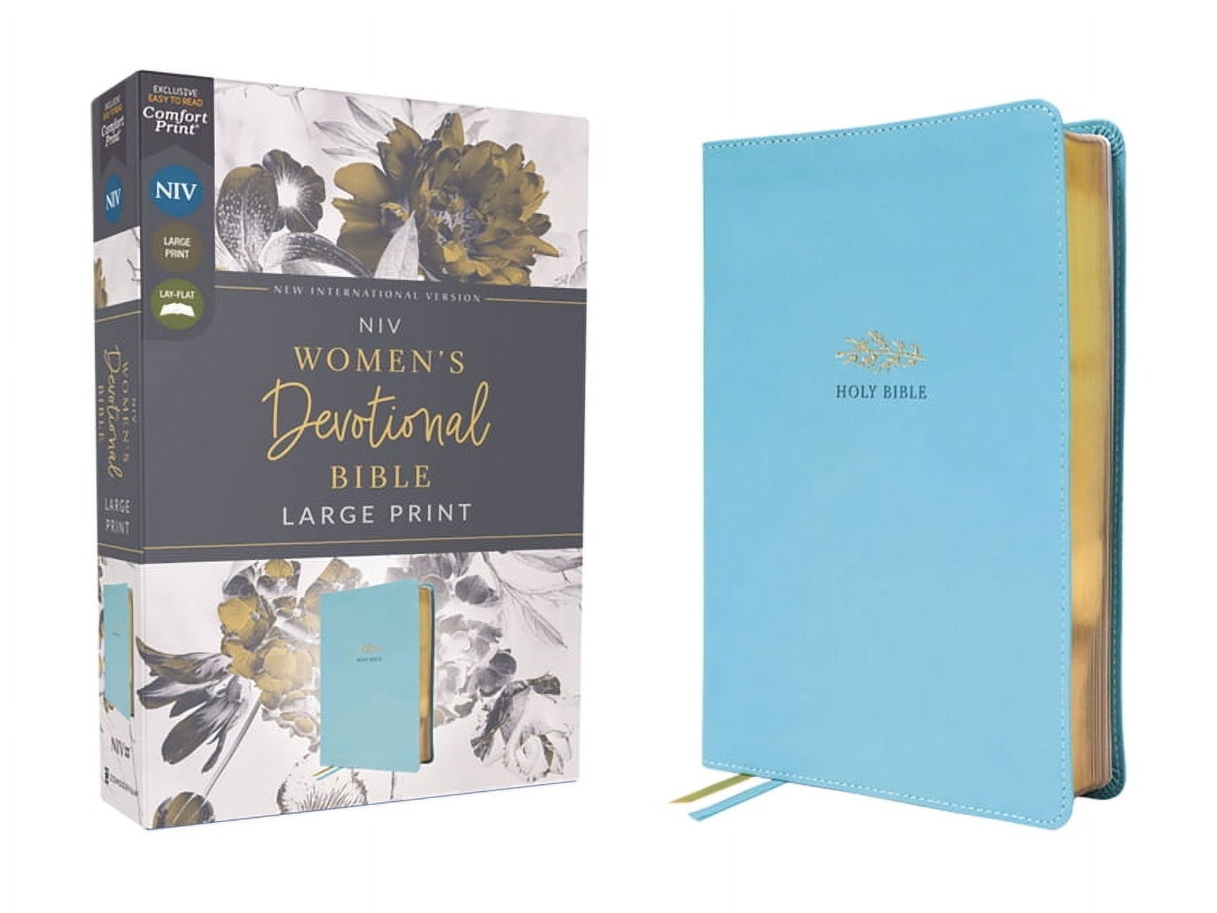 Niv, Women's Devotional Bible (by Women, for Women), Large Print, Leathersoft, Teal, Comfort ...