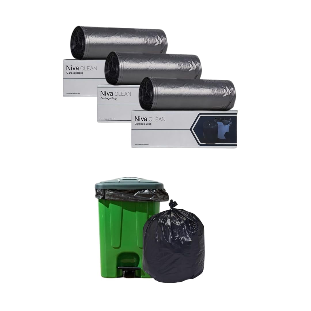 Niva INC Garbage Bags for Dustbin 30 Pcs Jumbo 30 X 50 Inches Pack of 3 ...