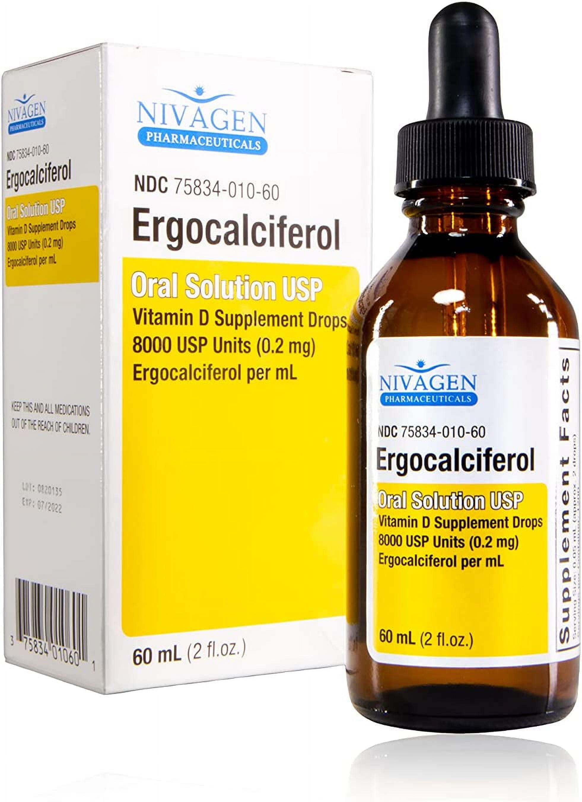 Nivagen Ergocalciferol Vitamin D Supplement Oral Solution, 2 oz, 3 Pack ...