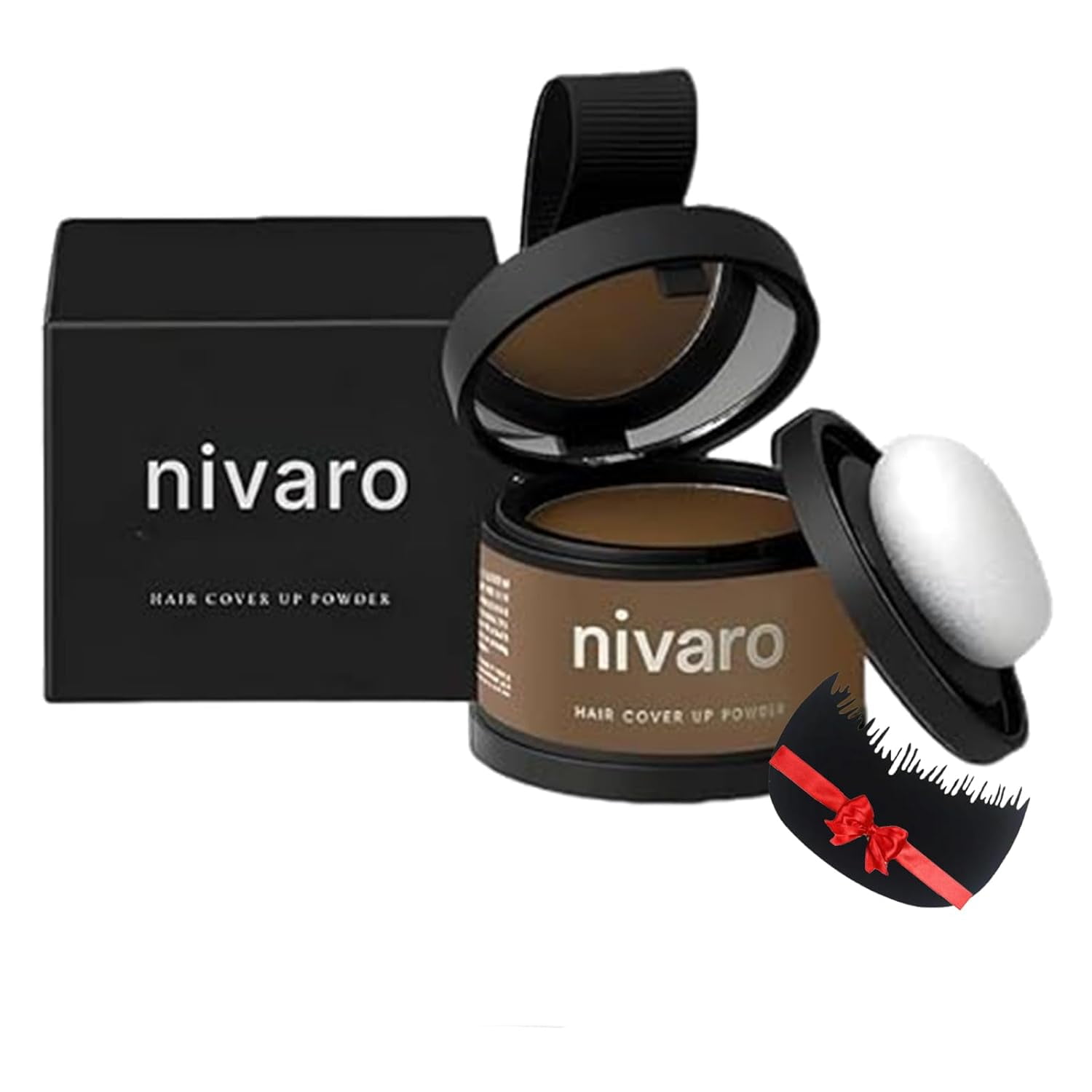 Nivaro Polvo Capilar, Nivaro Hair Cover up Powder, Grey Hair Coverage Touch Up, Root Touch up ...