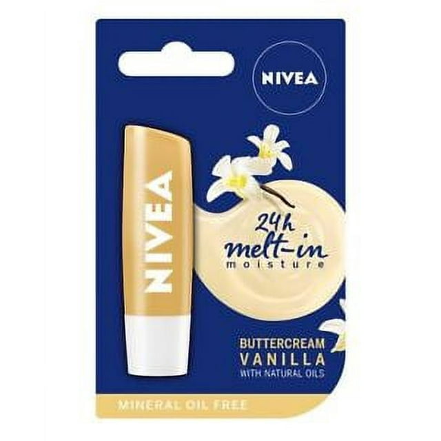 Nivea Lip Balm - BUTTERCREAM VANILLA Flavor, 1 Pack, Made in EU ...