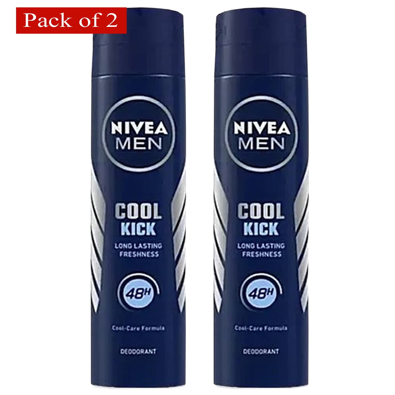 Nivea Cool Kick Men Deodorant - 48H Long Lasting Freshness, 150ml (Pack ...