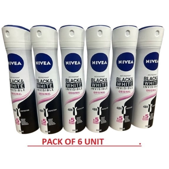 NIVEA Deo Spray 150ml, Black and White Invisible, Anti-Stain Protection ...