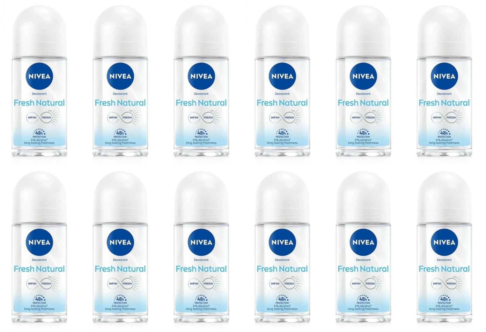 Nivea Fresh Natural Infini-Fresh Roll-On Deodorant Antibacterial 48 Hr ...