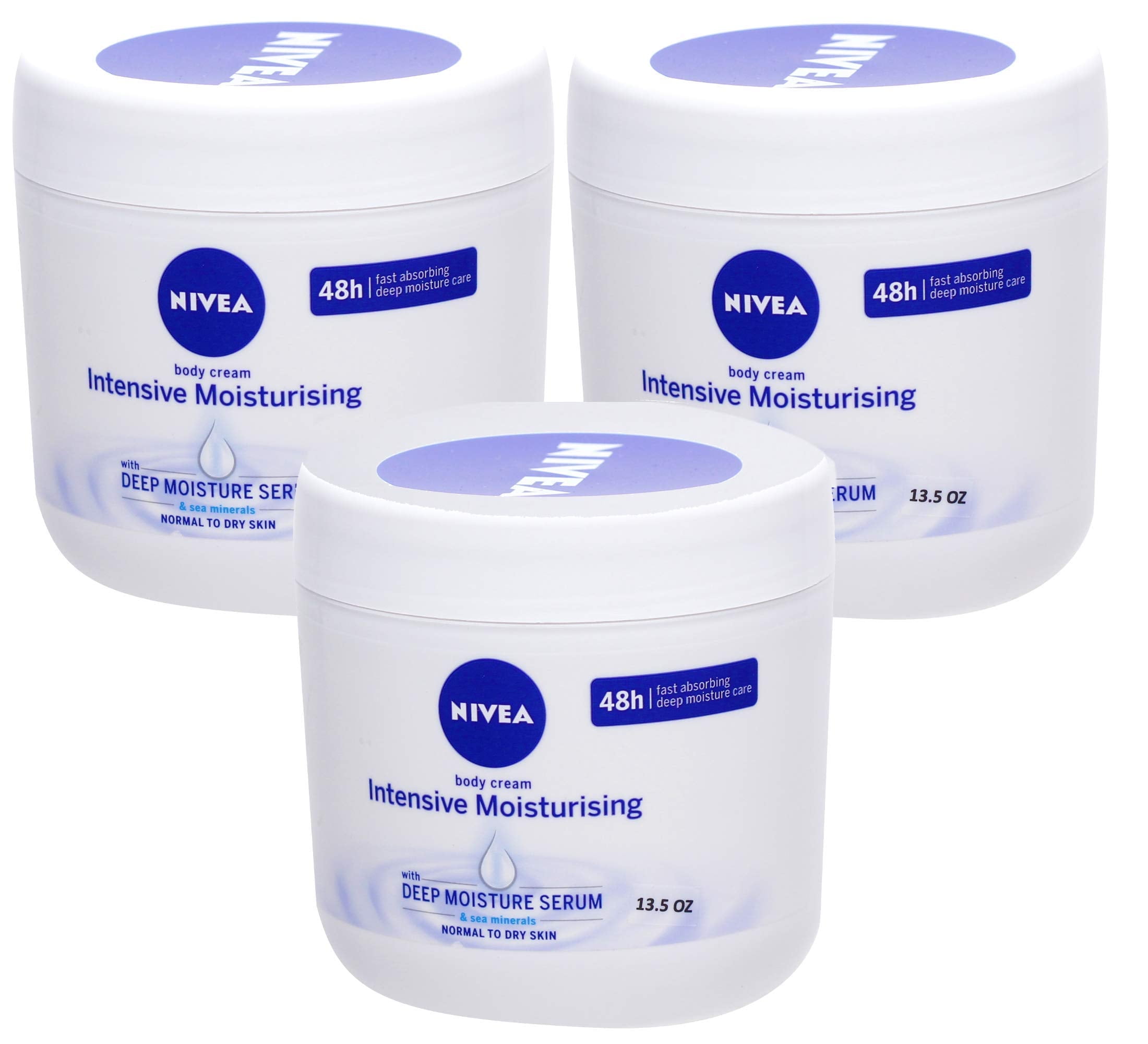 Nivea Intensive Moisturizing Body Cream - 13.5 Fl Oz / 400 mL x 3 Pack ...