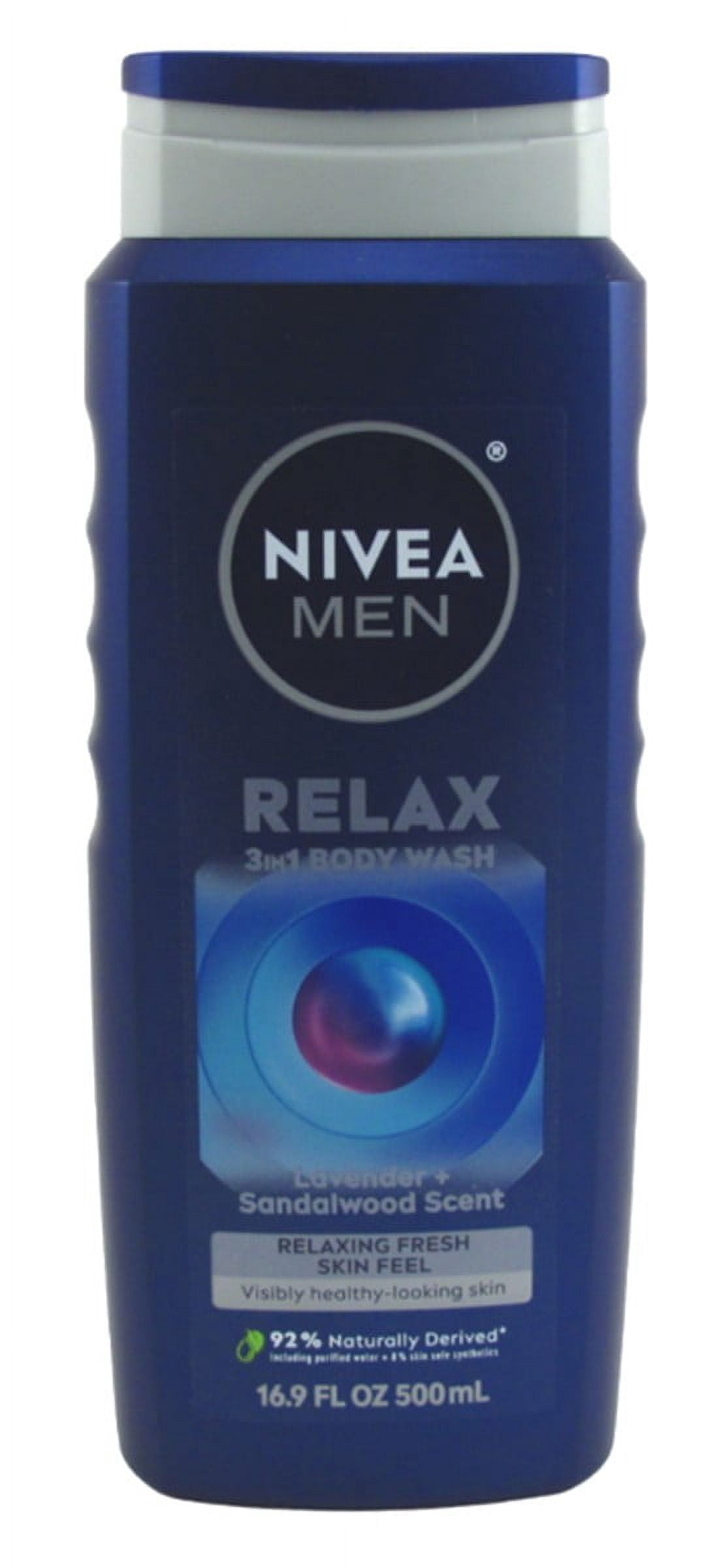 Nivea Men, Relax 3 in 1 Body Wash, Lavender + Sandalwood, 16.9 fl oz ...