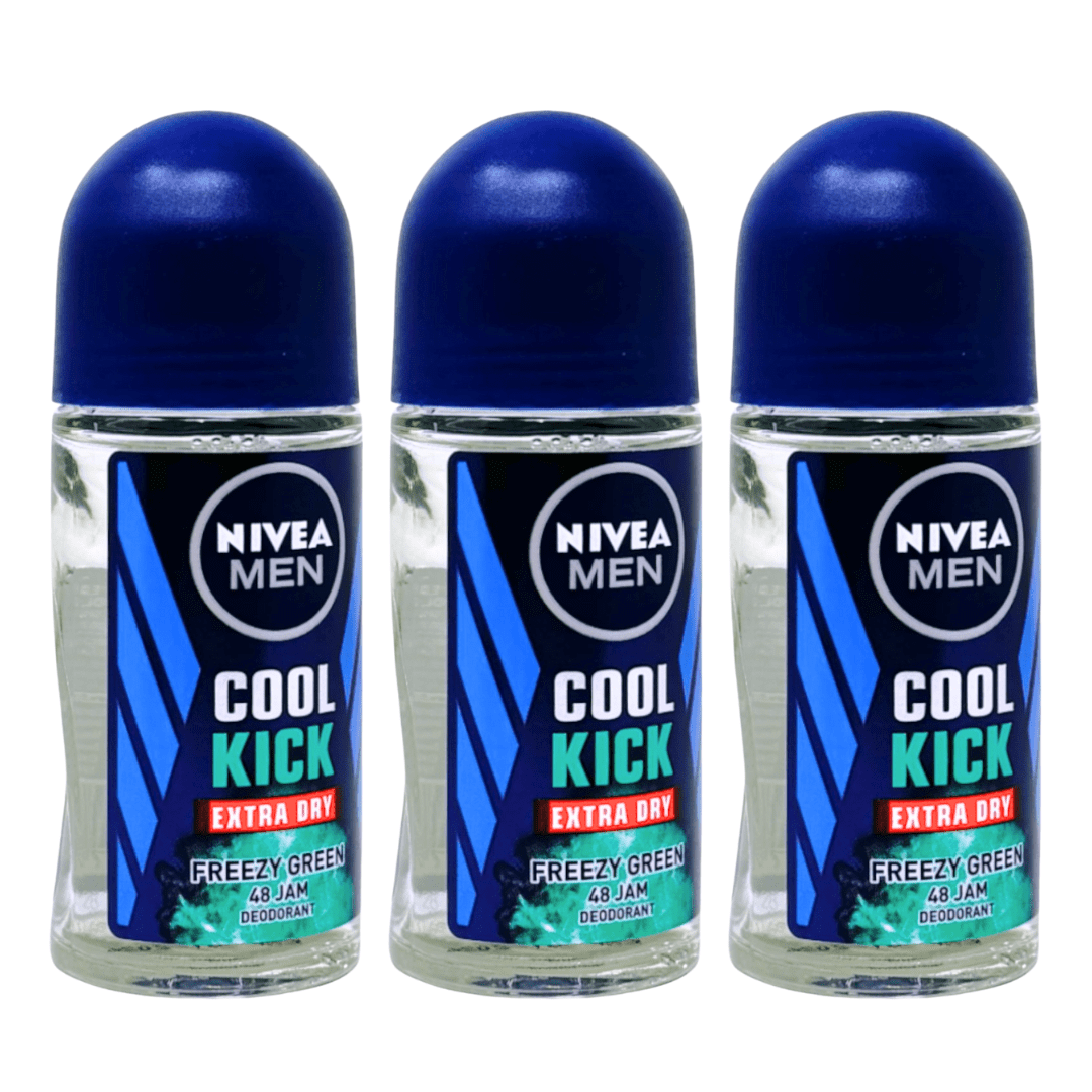 Nivea Men Cool Kick Original Roll-on Deodorant Extra Dry, 50 ML-3 Pack ...