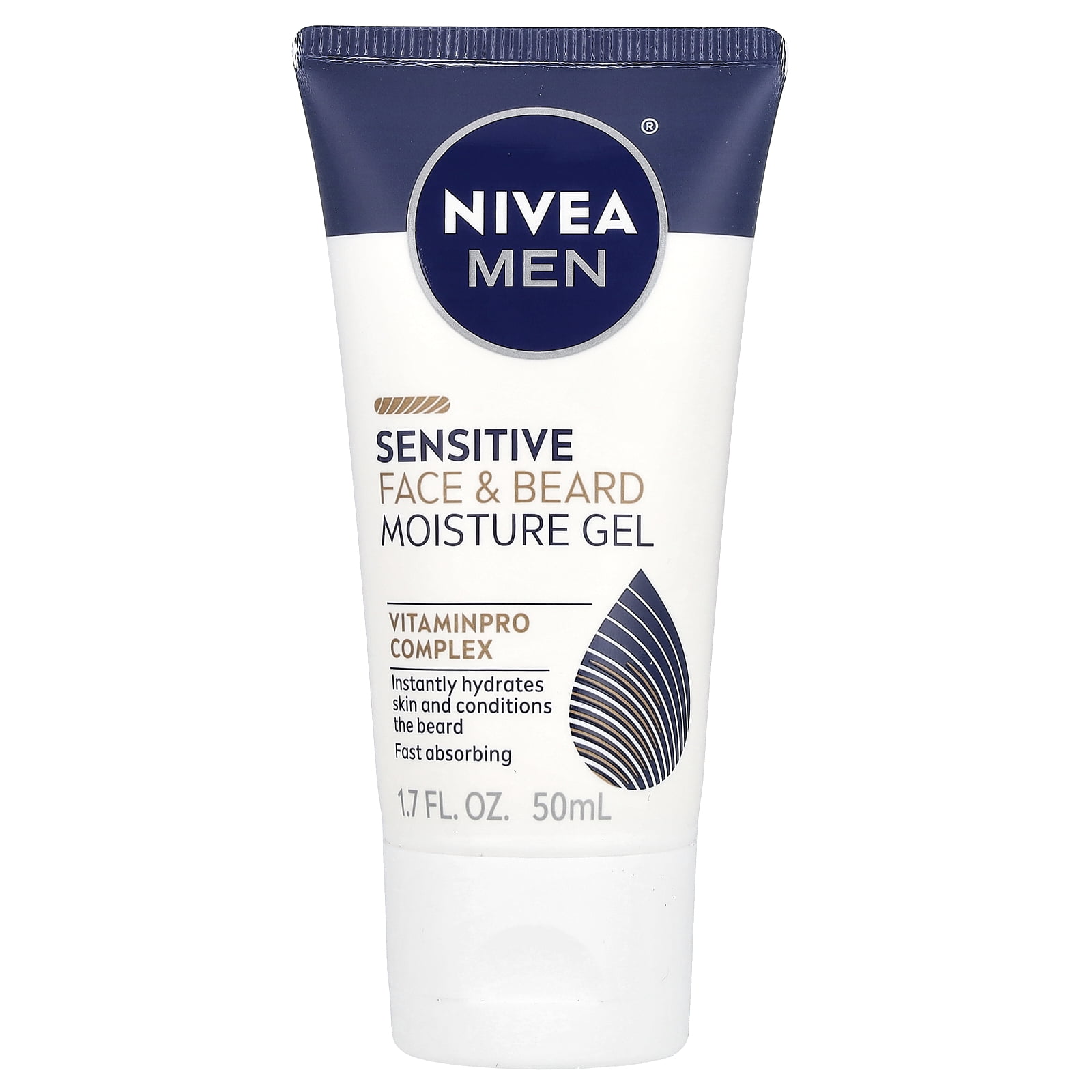 NIVEA Men Sensitive Face and Beard Moisture Gel, VitaminPro Complex, 1. ...