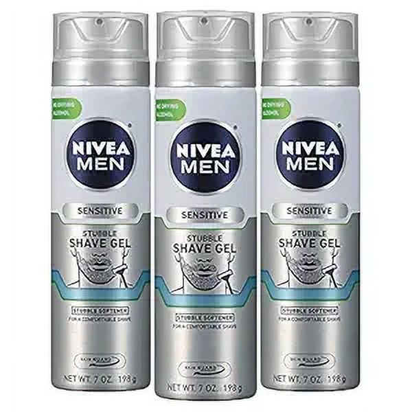 Nivea Men Sensitive Skin & Stubble Shave Gel - Pack Of 3 With Beard ...