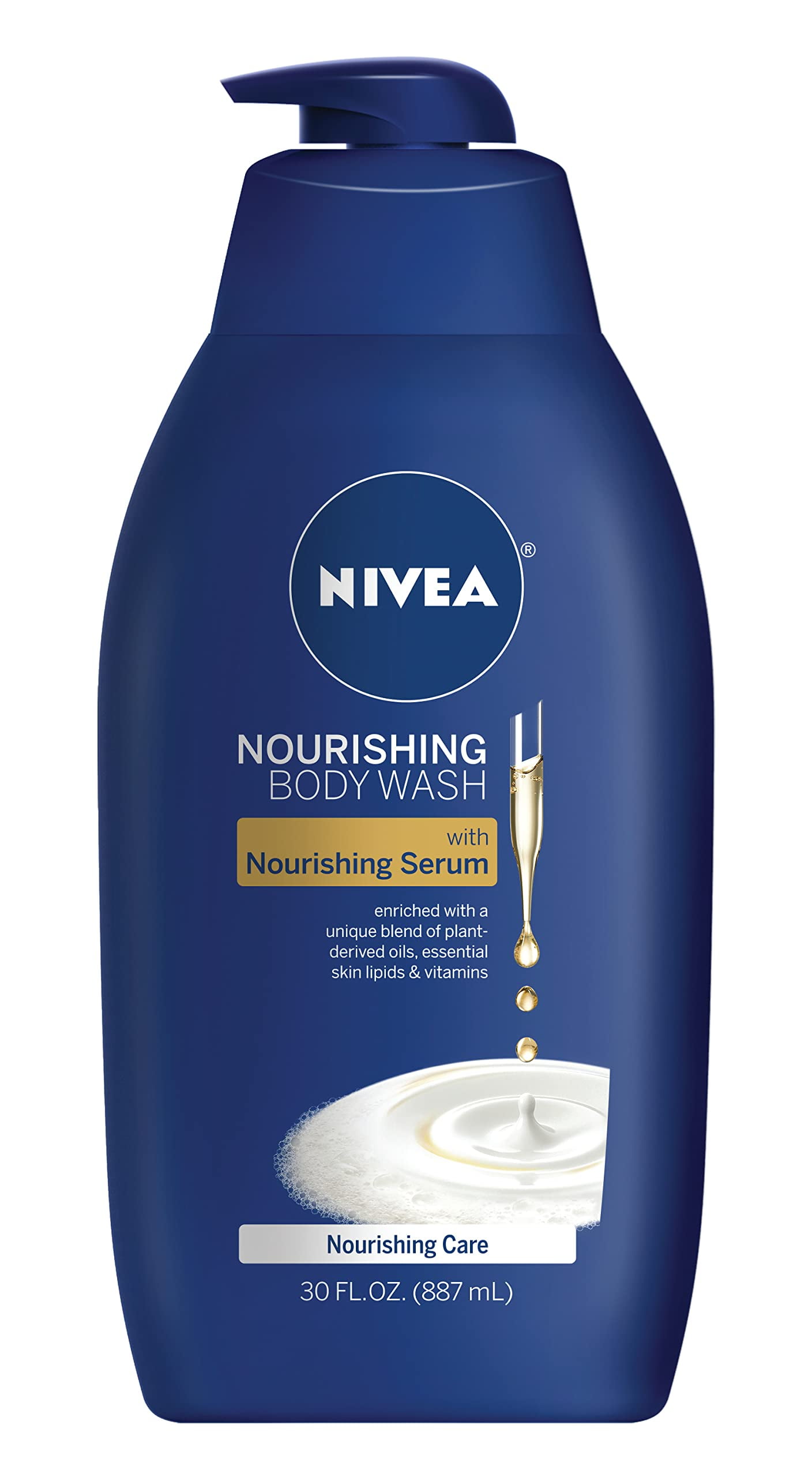 Nivea Nourishing Care Body Wash With Nourishing Serum, 30 Fl Oz Pump ...