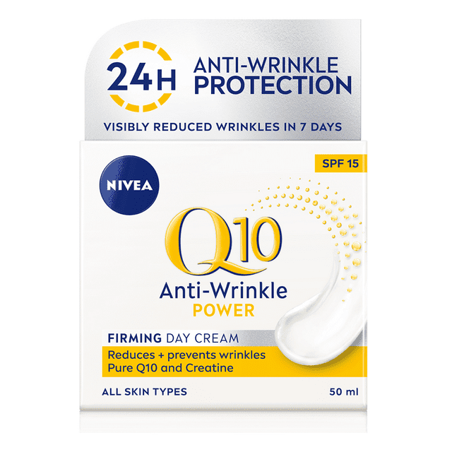 Nivea Q10 Anti-Wrinkle Power Firming Day Cream SPF15 - 50ml, Face Reducer, Aging Tightening ...