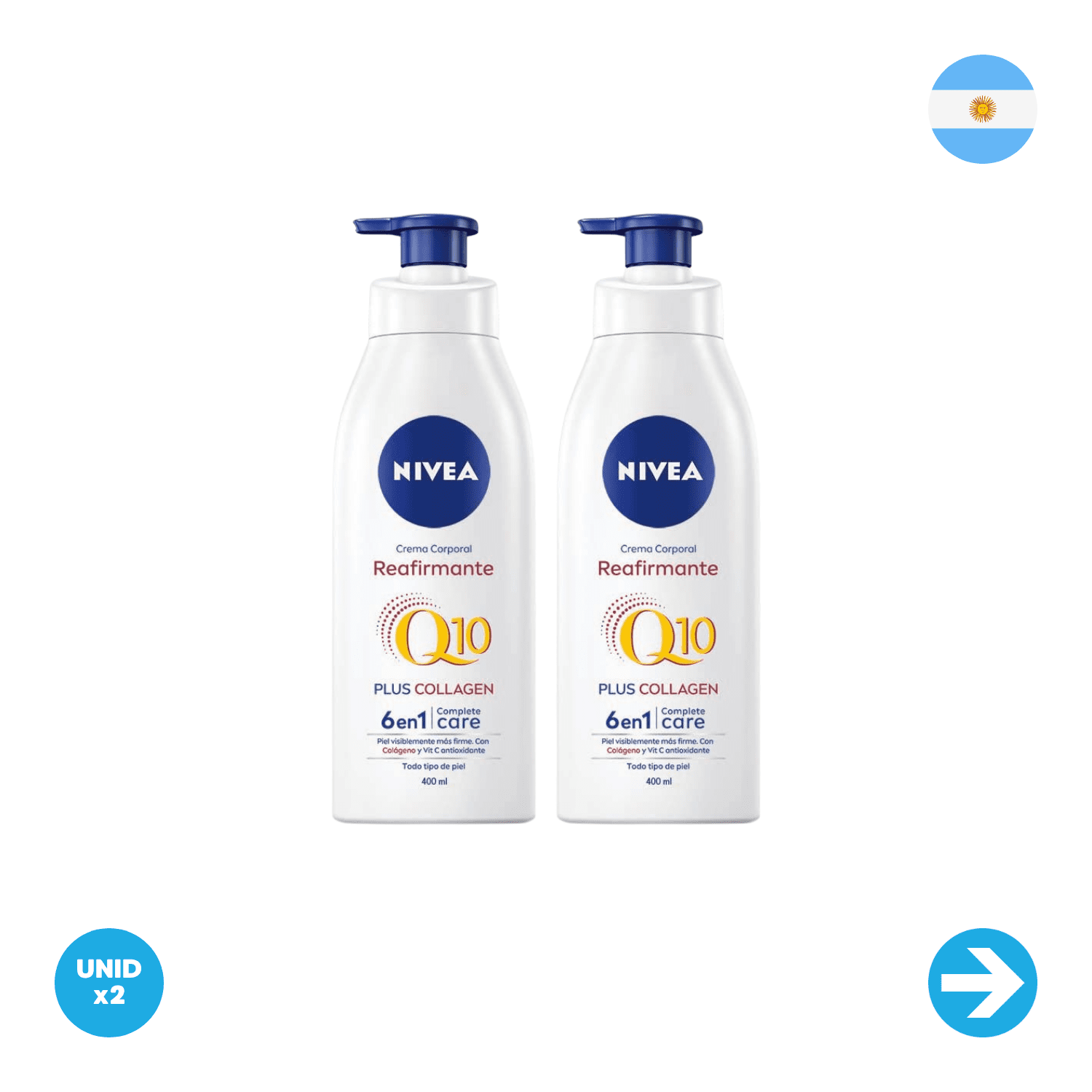Nivea - Q10 Plus Collagen 6-in-1 Firming Body Cream - 400ml x2 Units ...