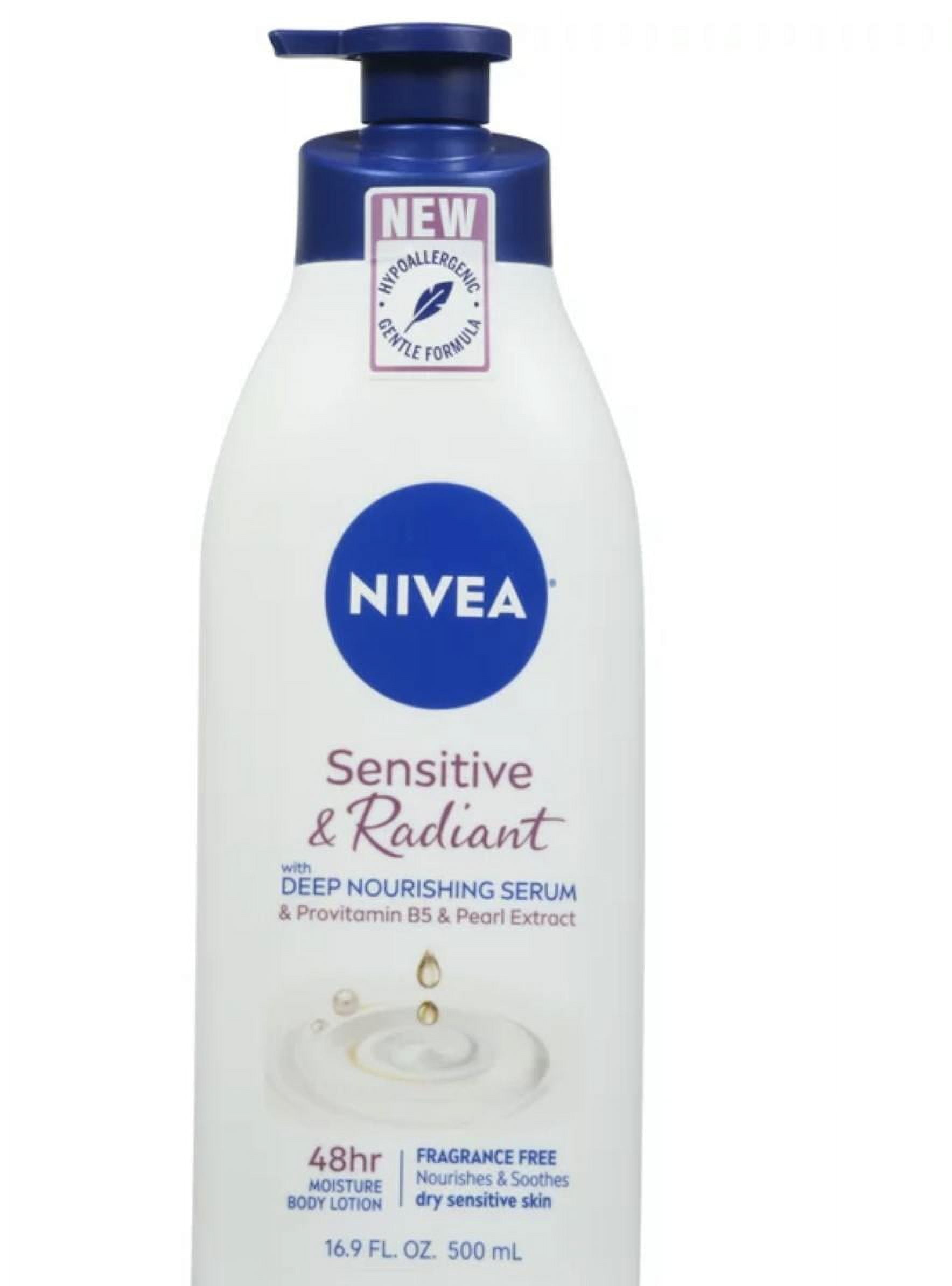 Nivea Sensitive and Radiant Body Lotion 16.9 fl oz, Gentle Formula ...