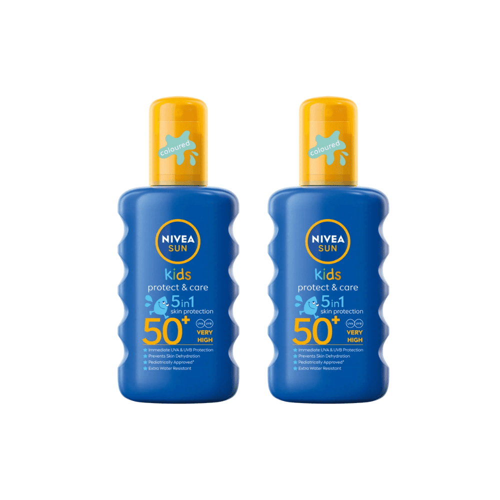 Nivea Sun Kids Protect & Care Coloured Sun Cream Spray SPF50+ 200ml / 6 ...
