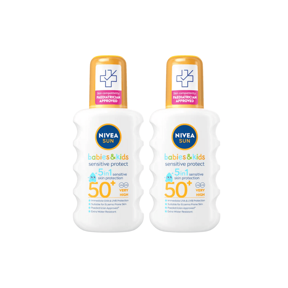 Nivea Sun Kids Sensitive Protect SPF 50+ Sun Lotion Spray 200ml / 6.8 ...