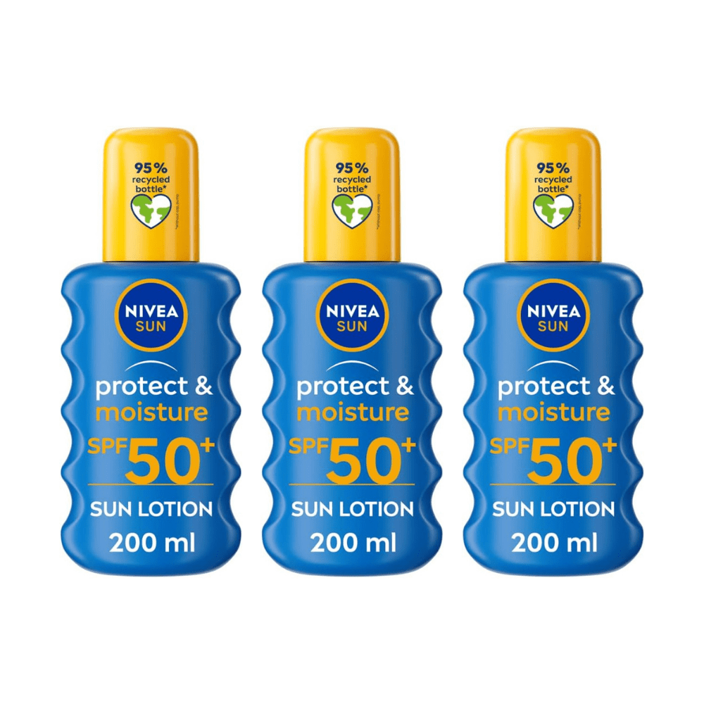 Nivea Sun Protect & Moisture Sun Cream Spray SPF50+ 200ml / 6.8 fl.oz - 3 Pack - Walmart.com