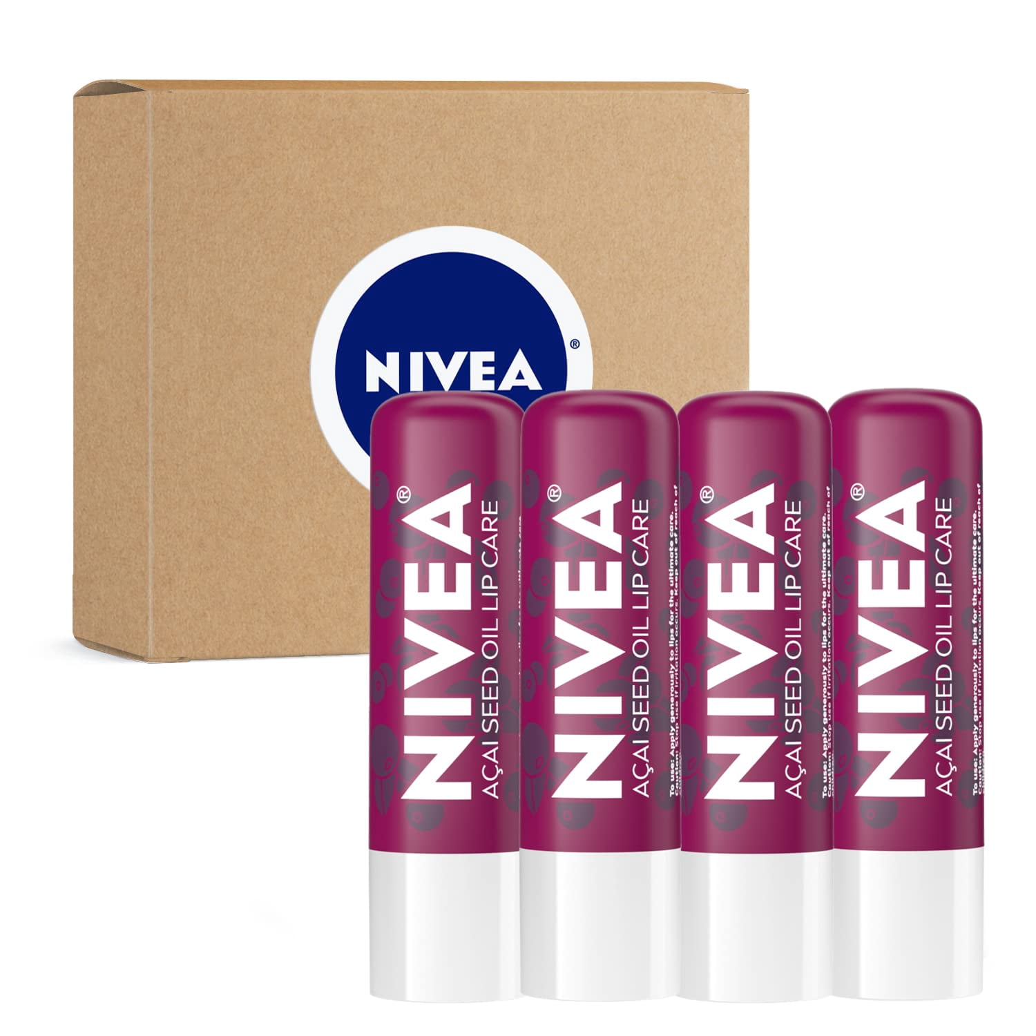 Nivea Vegan Lip Care Acai Seed Oil And Shea Butter Lip Balm Stick, 0.17 ...