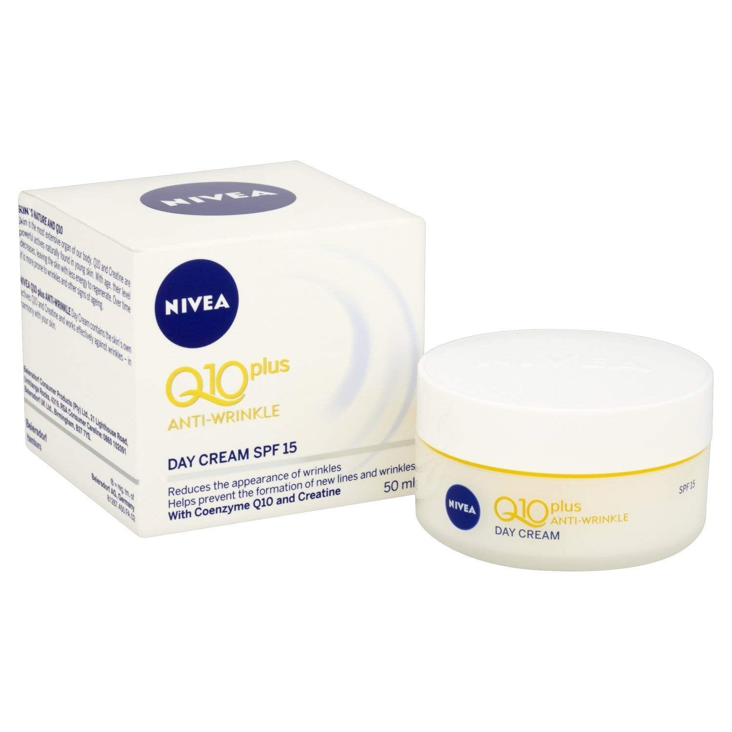 NIVEA Q10 Plus Creatine Anti Wrinkle Day Cream, 1.7oz, Reduces Fine ...