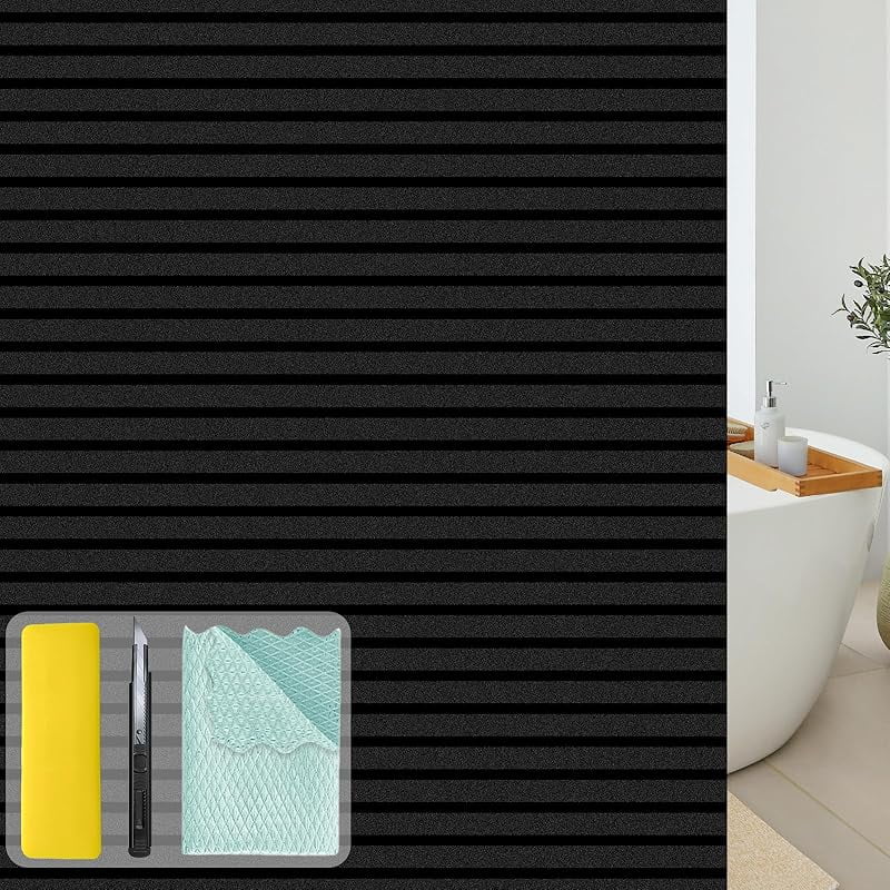 Niviy Window Privacy Film Stained Glass Window Film, 3D Reeded Glass ...