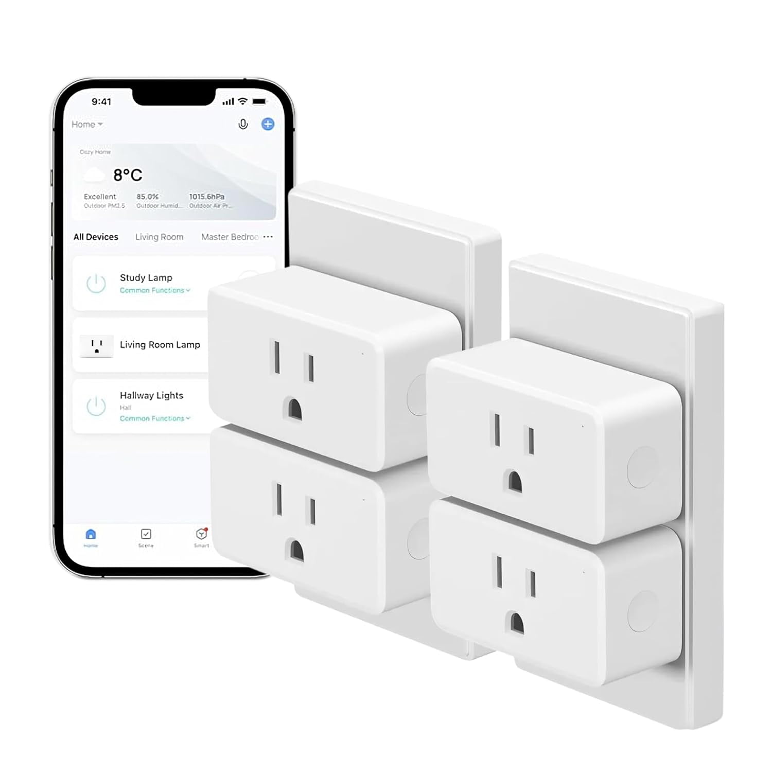 Nivon Smart Plugs 4 Pack, Low-Profile Wi-Fi Smart Outlet Plug for Smart ...