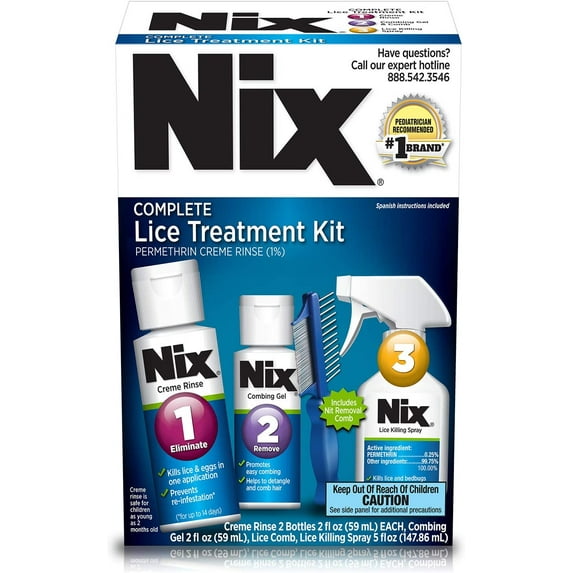 Nix Kids Anti-Lice & Eggs Complete Treatment Kit, Body Medicine, Home ...