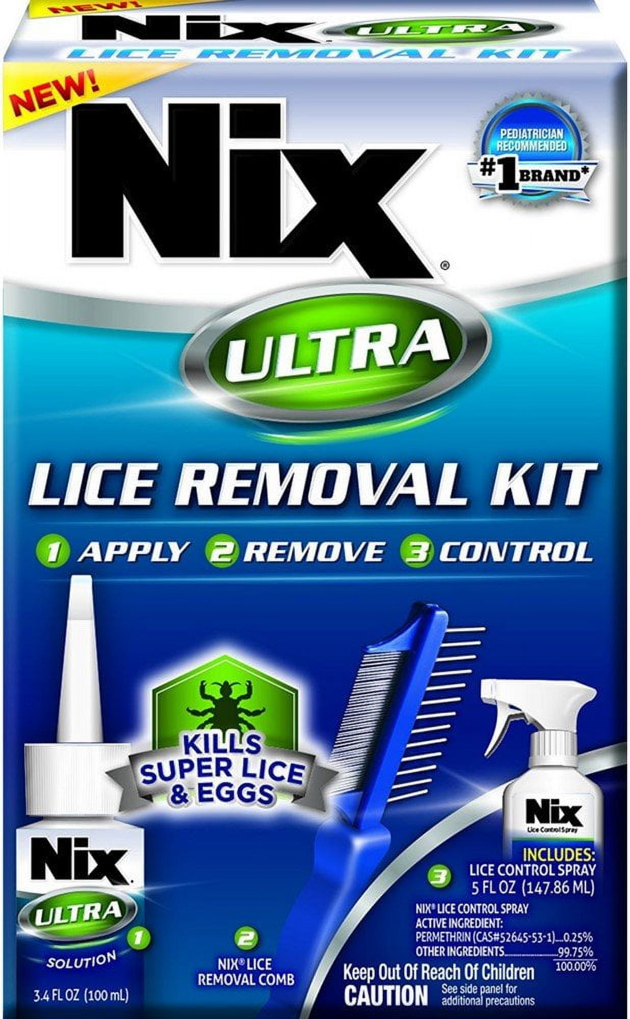 Nix Ultra Lice Removal Kit Solution Kills Head Lice & Eggs, 5 oz , 3 ...